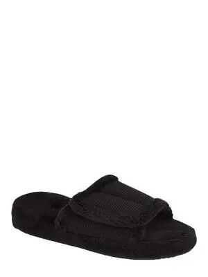 Acorn Waffle Spa Slide Slipper - Black
