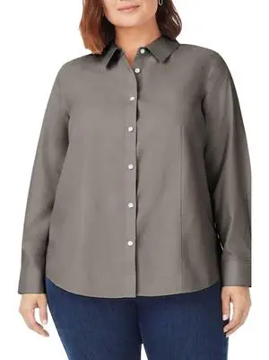 Foxcroft Dianna Non-iron Button-up Shirt - Charcoal