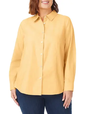 Foxcroft Dianna Non-Iron Button-Up Shirt Warm Sun