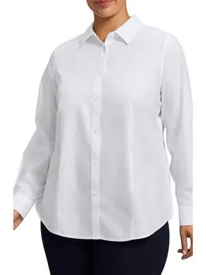 Foxcroft Dianna Non-Iron Button-Up Shirt White
