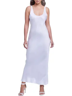 L'Agence L'AGENCE Akiya Satin Tank Maxi Dress White