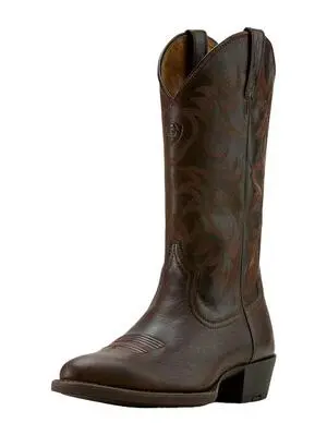 Ariat Heritage R Toe Western Boots - Brown