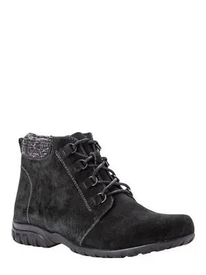 PROPET Delaney Water Resistant Bootie - Black Suede