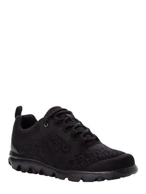 PROPET Travelactiv Knit Lace-up Sneakers - All Black Fabric