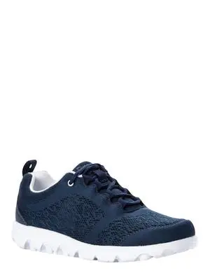 PROPET Propét TravelActiv Knit Lace-Up Sneakers Navy Fabric