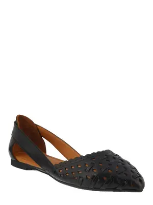SPRING STEP SHOES Spring Step Delorse D'Orsay Flat Black Leather