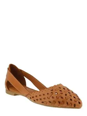 SPRING STEP SHOES Spring Step Delorse D'Orsay Flat Camel Leather