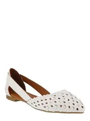 SPRING STEP SHOES Spring Step Delorse D'Orsay Flat White Leather