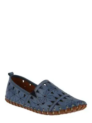 SPRING STEP SHOES Fusaro Flat - Blue Leather
