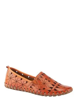 SPRING STEP SHOES Fusaro Flat - Orange Leather