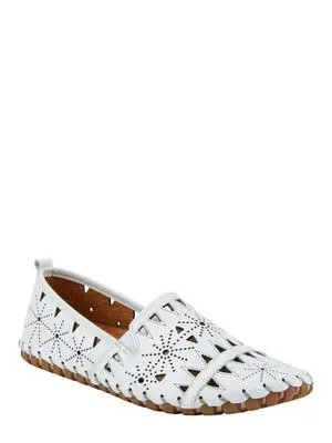 SPRING STEP SHOES Spring Step Fusaro Flat White Leather