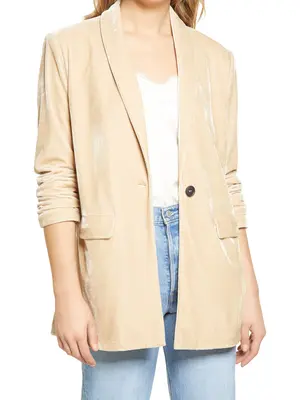 Endless Rose Endless Rose Velvet Blazer Beige