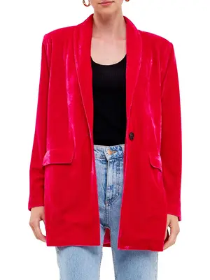 Endless Rose Endless Rose Velvet Blazer Fuchsia