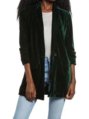 Endless Rose Velvet Blazer - Green