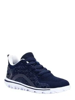 PROPET Travelactiv Axial Lace-up Sneaker - Navy/ White Fabric