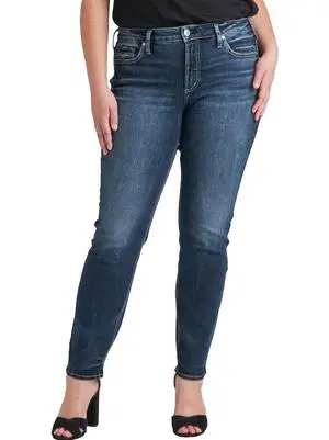 SILVER JEANS CO. Suki Straight-Leg Jeans Blue