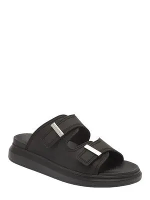 Alexander McQueen Oversize Slide Sandal - Black/ Silver