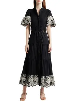 Eliza J Eliza J Lace Asymmetric Dress Black