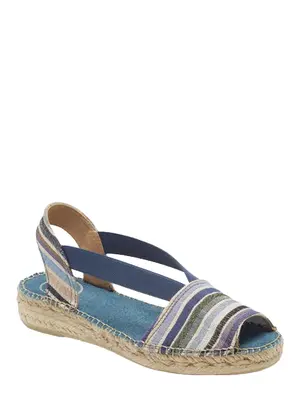 TONI PONS Toni Pons Estel Espadrille Wedge Sandal Blue Fabric