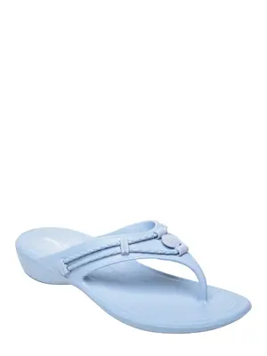Minnetonka Silverthorne Prism Waterproof Flip Flop Hydrangea Blue