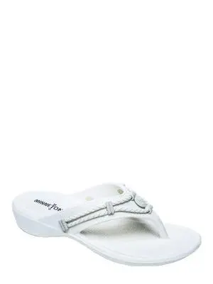 Minnetonka Silverthorne Prism Waterproof Flip Flop - White