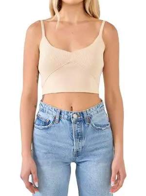 Endless Rose Endless Rose Knit Bralette Top Beige