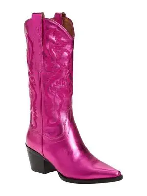 Jeffrey Campbell Jeffrey Campbell Dagget Western Boots Fuchsia Metallic Leather