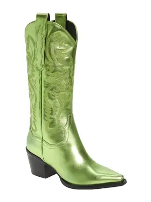 Jeffrey Campbell Jeffrey Campbell Dagget Western Boots Green Metallic Leather