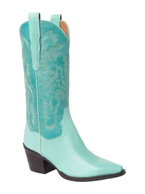Jeffrey Campbell Jeffrey Campbell Dagget Western Boots Seafoam Green Multi