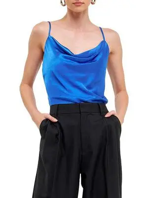 Endless Rose Cowl Neck Camisole - Blue