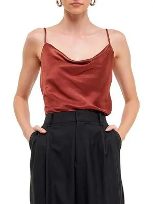 Endless Rose Cowl Neck Camisole - Brown