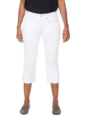 NYDJ Marilyn Straight Leg Capri Jeans - Optic White
