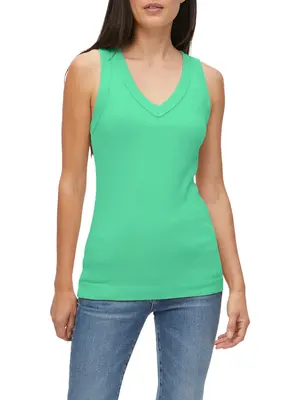 Michael Stars Michael Stars Maya Cotton V-neck Tank Fern