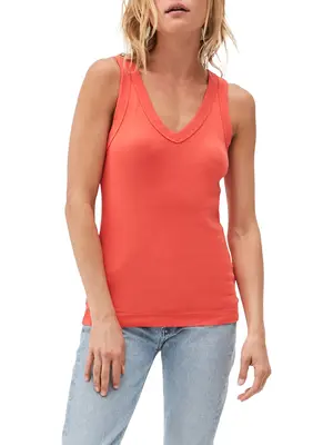 Michael Stars Michael Stars Maya Cotton V-neck Tank Flame