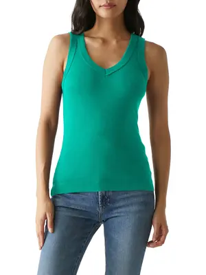Michael Stars Michael Stars Maya Cotton V-neck Tank Kelly