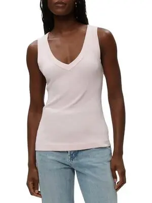 Michael Stars Maya Cotton V-neck Tank - Lychee