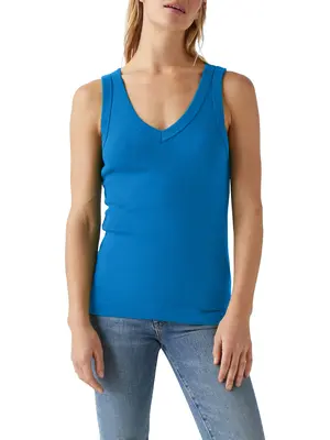 Michael Stars Michael Stars Maya Cotton V-neck Tank Pacific