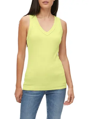 Michael Stars Michael Stars Maya Cotton V-neck Tank Peridot