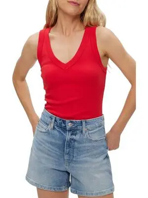 Michael Stars Michael Stars Maya Cotton V-neck Tank Rumba