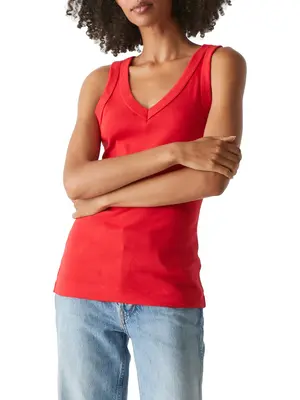 Michael Stars Michael Stars Maya Cotton V-neck Tank Tamale