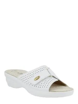 SPRING STEP SHOES Kea Slide Sandal White Suede
