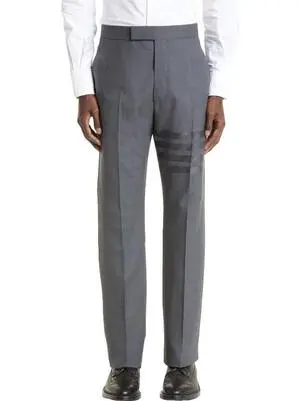 Thom Browne 4-bar Mélange Wool Pants - Dark Grey