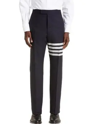 Thom Browne 4-bar Mélange Wool Pants - Navy
