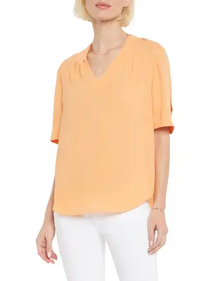 NYDJ NYDJ Charming V-Neck Top Citrus