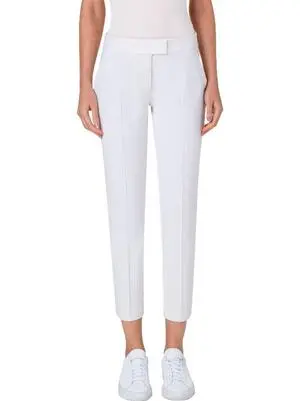 Akris Frankie Stretch Cotton Cropped Pants - Cream