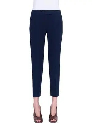 Akris Frankie Cropped Stretch Cotton Pants - Navy