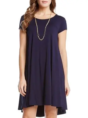 Karen Kane Maggie Cap-sleeve Trapeze Dress - Navy