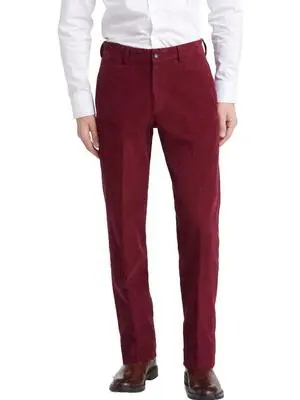 Berle Berle' Flat Front Corduroy Trousers Wine