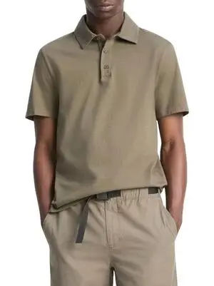 Vince Regular Fit Garment Dyed Cotton Polo Washed Dome