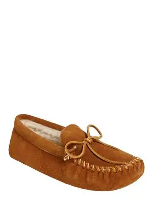 Minnetonka Softsole Suede Slipper - Brown Suede